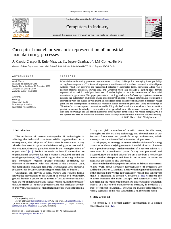 (PDF) Conceptual model for semantic representation of industrial ...