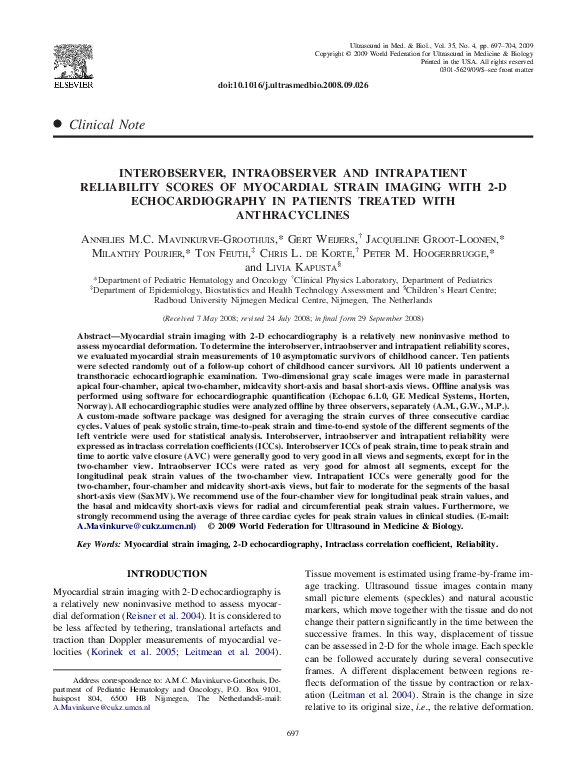 (PDF) Interobserver, Intraobserver and Intrapatient Reliability Scores ...