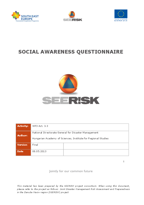 (PDF) SOCIAL AWARENESS QUESTIONNAIRE