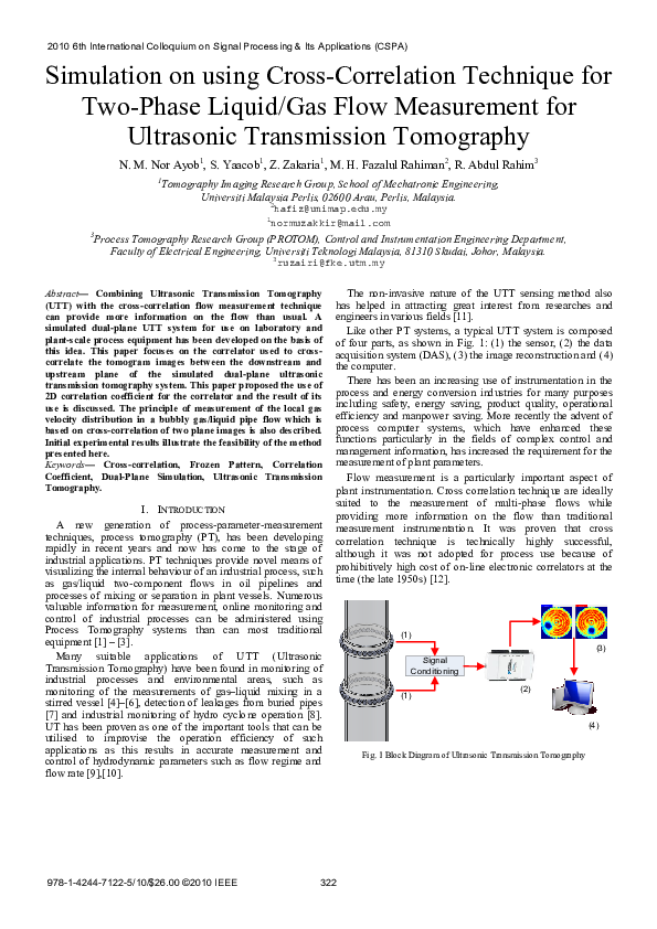 Pdf Simulation On Using Cross Correlation Technique For Two Phase