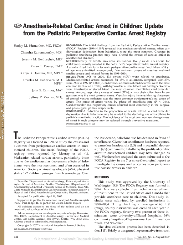(PDF) Perioperative cardiac arrests in a Southeast Asian University ...