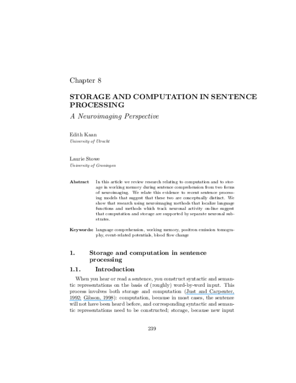 (PDF) Storage and Computation in Sentence Processing a Neuroimaging ...