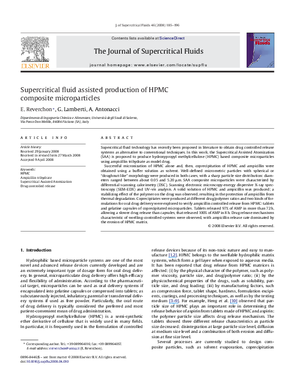 (PDF) Supercritical fluid assisted production of HPMC composite ...