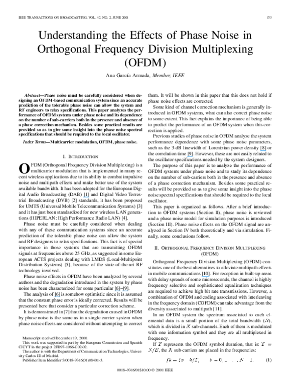(PDF) Understanding the effects of phase noise in orthogonal frequency ...