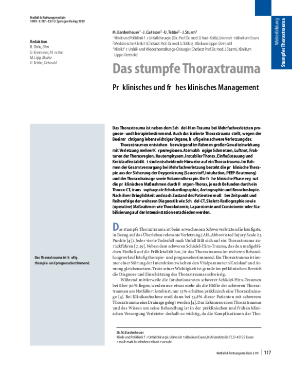 (PDF) Das stumpfe Thoraxtrauma