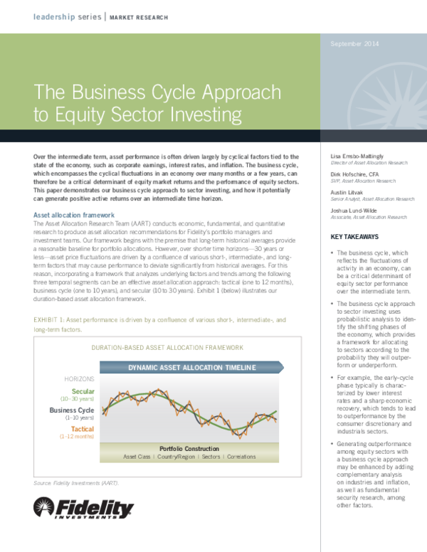 (PDF) The Business Cycle Approach to Equity Sector Investing