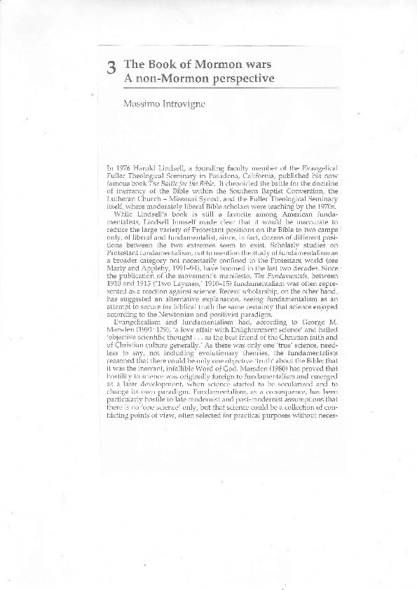 (PDF) The Book of Mormon wars: A non-Mormon perspective | Massimo ...
