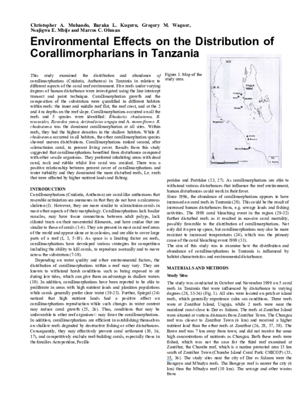 (PDF) Environmental Effects on the Distribution of Corallimorpharians ...