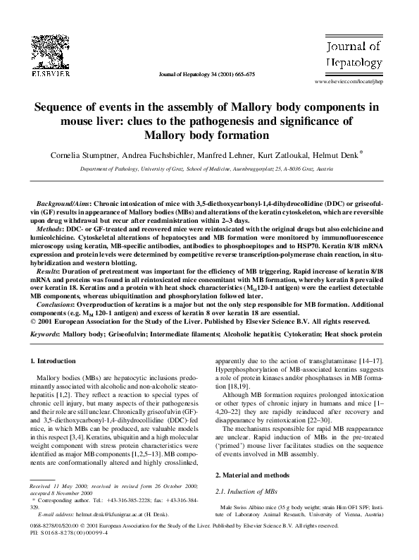 (PDF) Sequence of events in the assembly of Mallory body components in ...