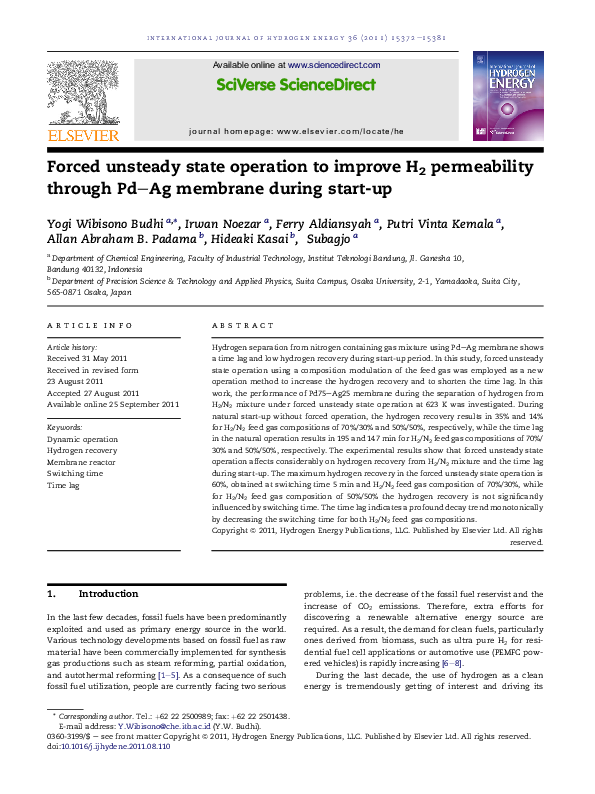 (PDF) Forced unsteady state operation to improve H 2 permeability ...