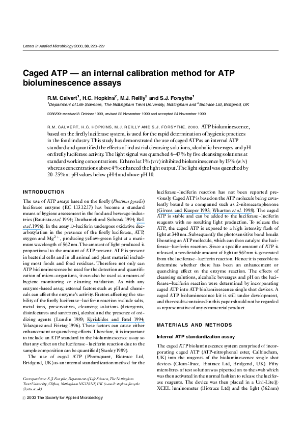 Pdf Caged Atp An Internal Calibration Method For Atp