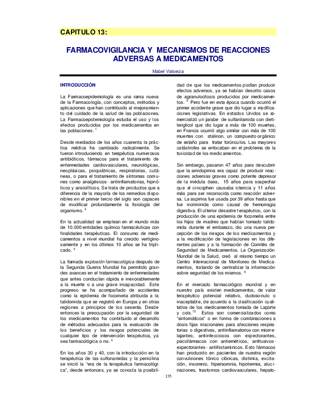 (PDF) CAPITULO 13: FARMACOVIGILANCIA Y MECANISMOS DE REACCIONES ADVERSAS A MEDICAMENTOS