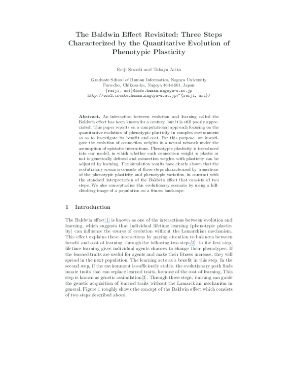 (PDF) The Baldwin Effect Revisited: Three Steps Characterized by the ...