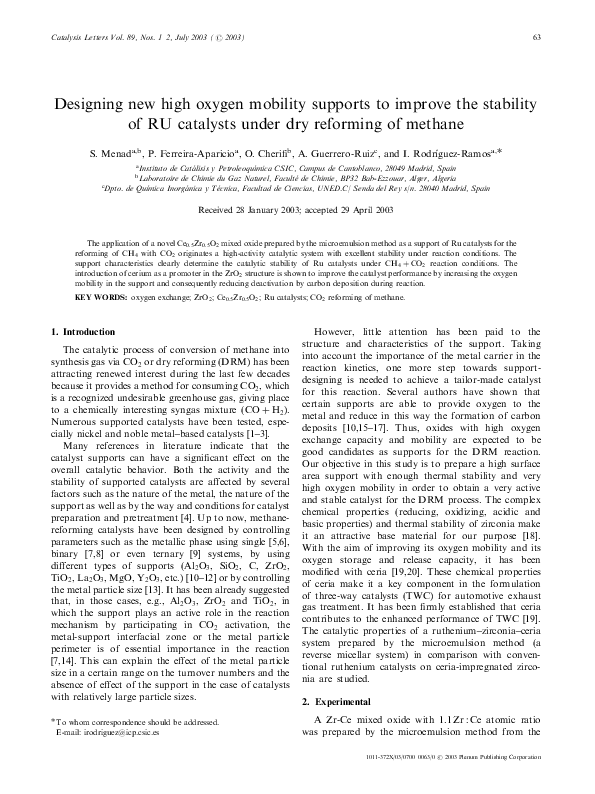 (PDF) Designing New High Oxygen Mobility Supports to Improve the ...