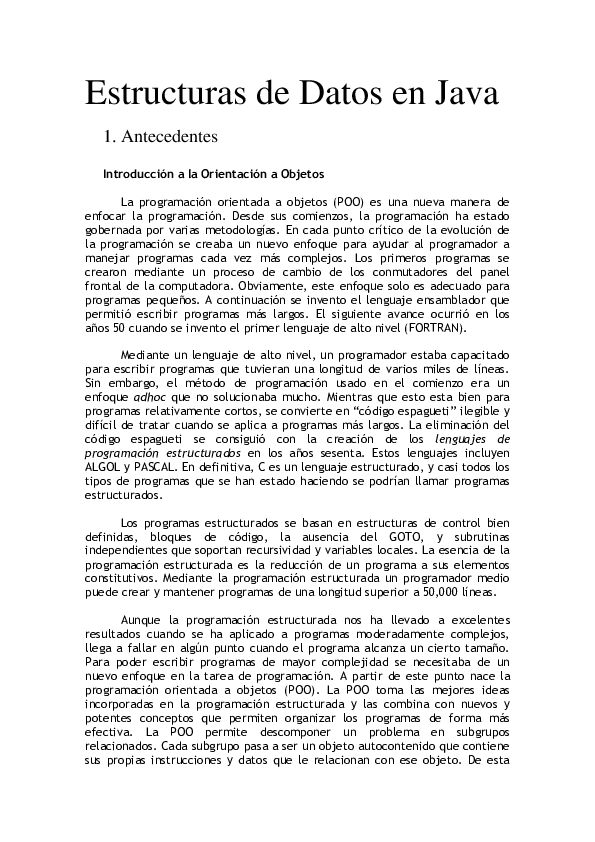 (PDF) Estructuras de Datos en Java