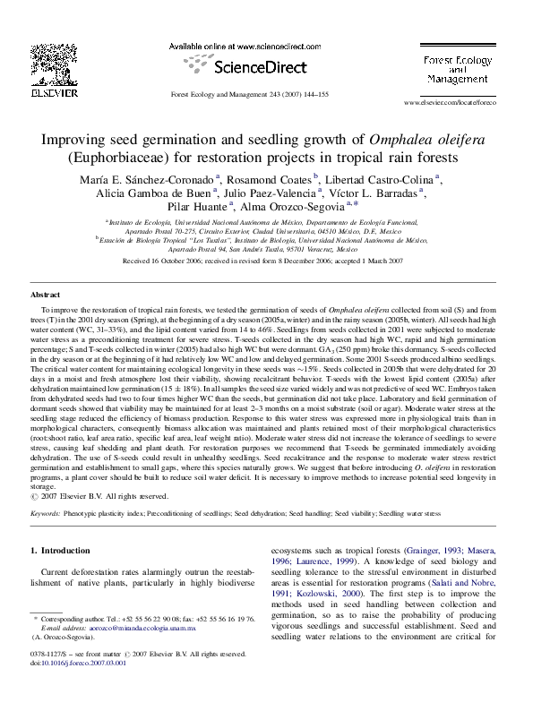(PDF) Improving seed germination and seedling growth of Omphalea ...