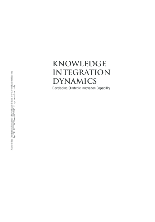 (PDF) Knowledge Integration Dynamics Developing Strategic Innovation Capability