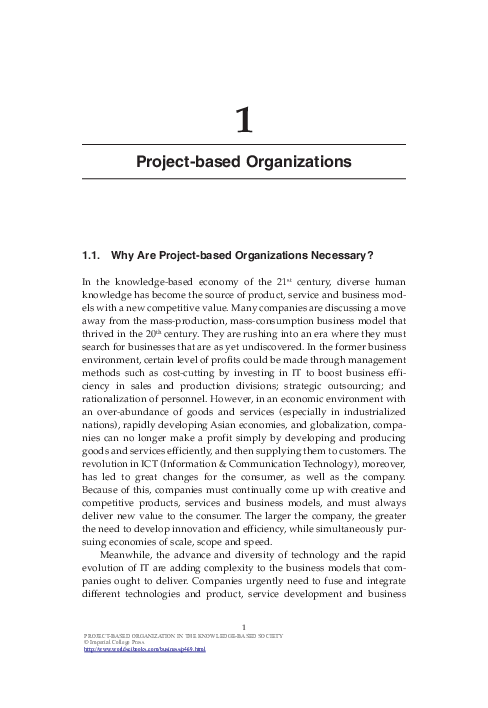 (PDF) Project-based Organization in the Knowledge-based Society: Innovation by Strategic ...