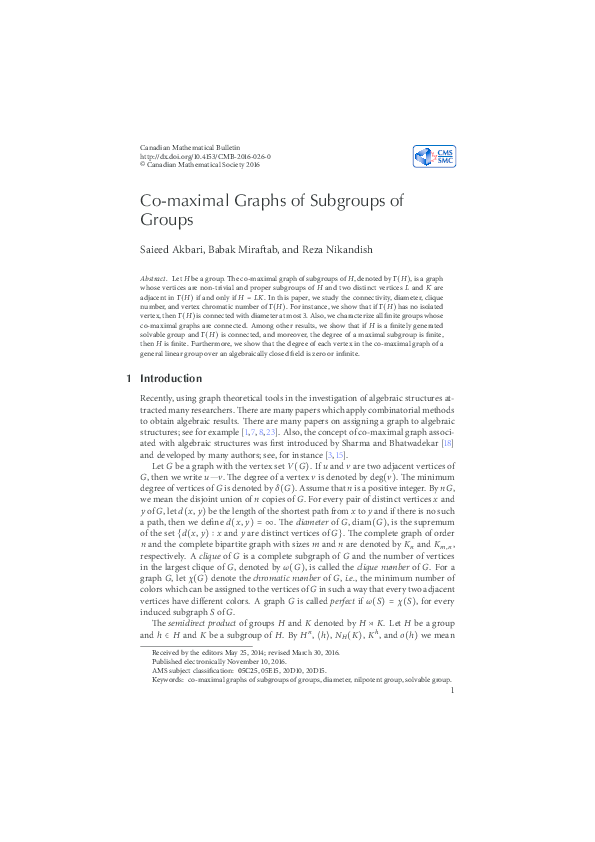 Pdf Co Maximal Graphs Of Subgroups Of Groups