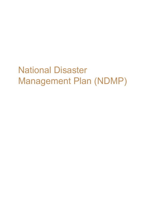 (PDF) National Disaster Management Plan (NDMP