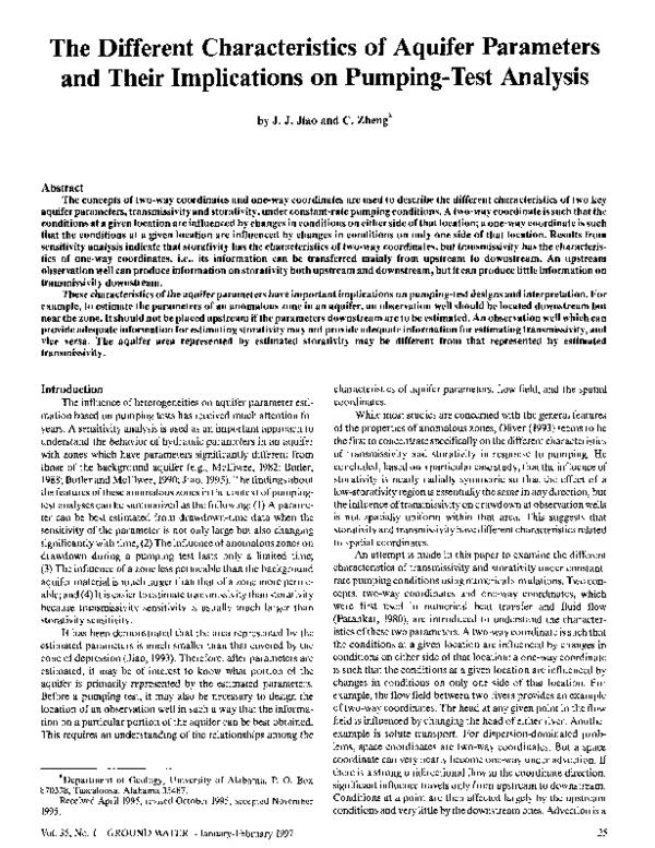 (PDF) The Different Characteristics of Aquifer Parameters and Their ...