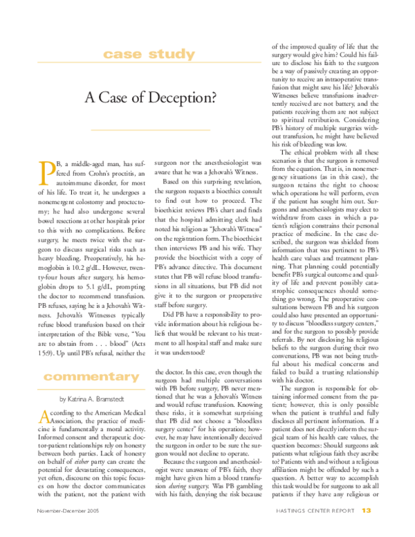 (PDF) A Case of Deception?