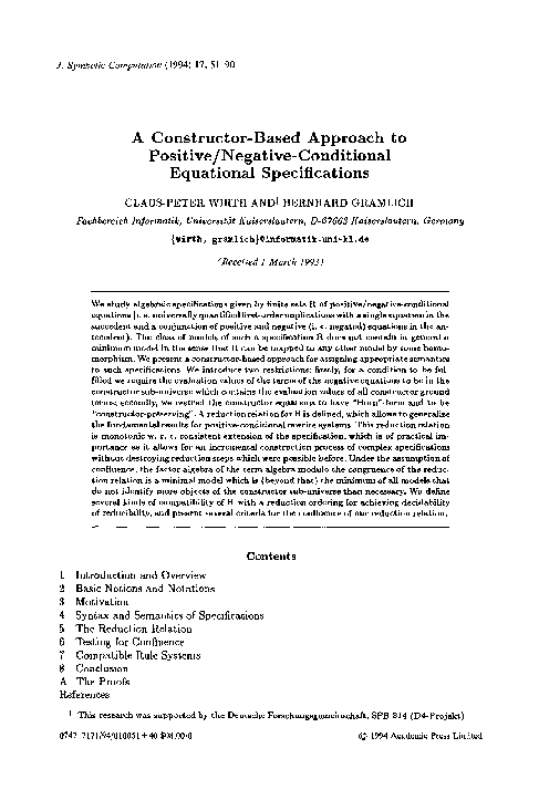 Pdf A Constructor Based Approach To Positivenegative Conditional Equational Specifications