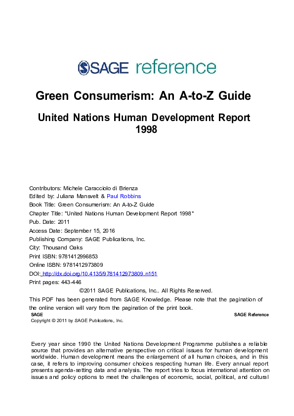 (DOC) United Nations Human Development Report 1998