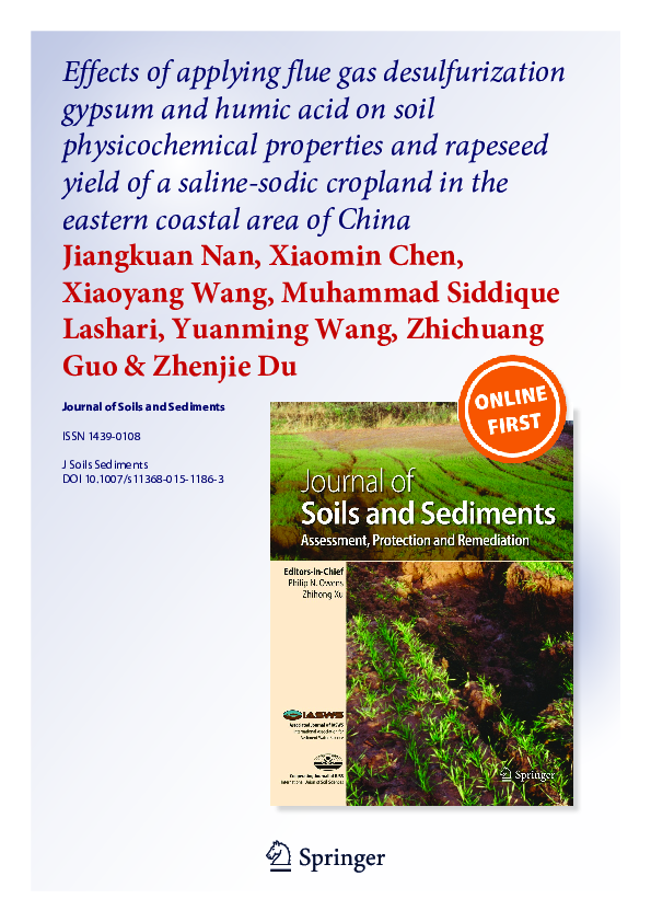 (PDF) Effects of applying flue gas desulfurization gypsum and humic acid on soil physicochemical ...