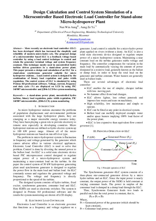 Pdf Design Calculation And Control System Simulation Of A Microcontroller Based Electronic