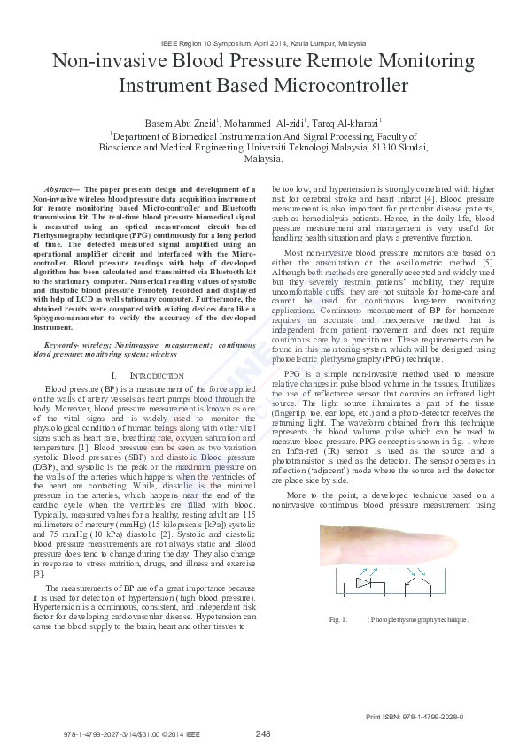 (PDF) Non-invasive Blood Pressure Remote Monitoring Instrument Based ...