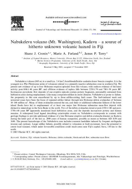 (PDF) Nabukelevu volcano (Mt. Washington), Kadavu – a source of ...