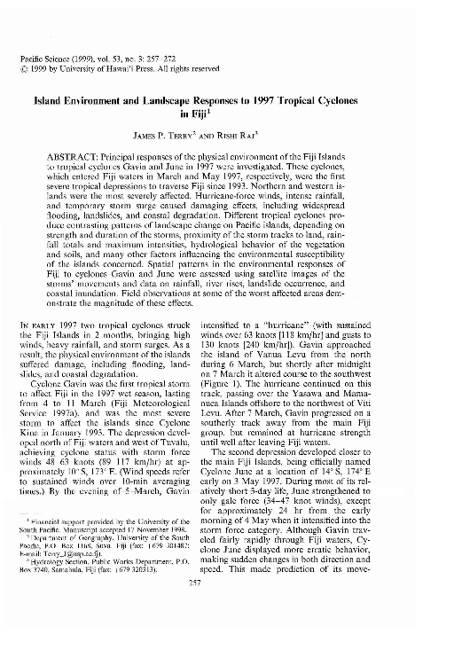 (PDF) Island Environment and Landscape Responses to 1997 Tropical ...
