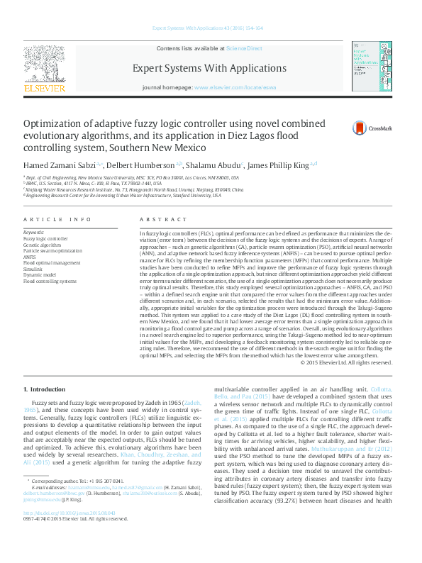(PDF) Optimization of adaptive fuzzy logic controller using novel combined evolutionary ...