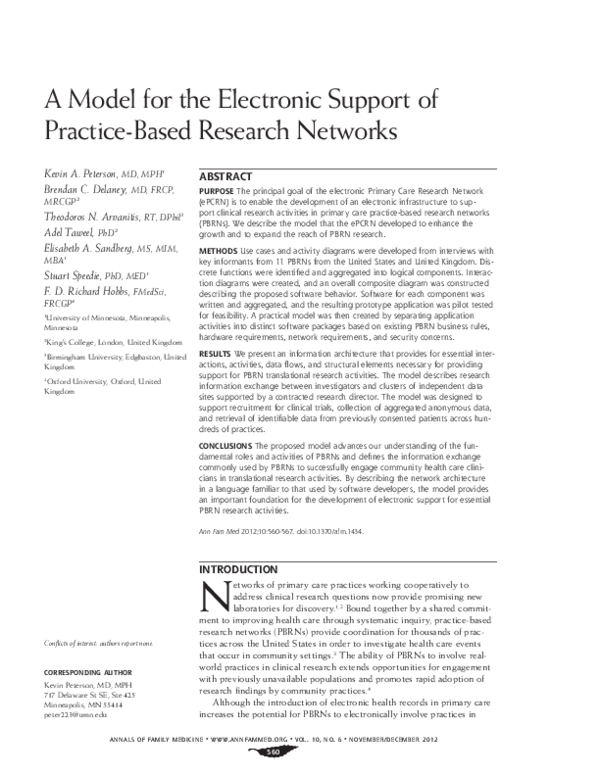 (PDF) A model for the electronic support of practice-based research ...