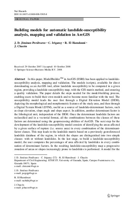 Pdf Building Models For Automatic Landslide Susceptibility Analysis Mapping And Validation In