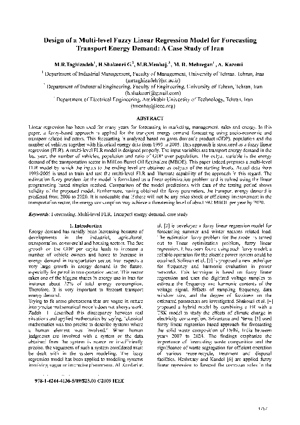 Pdf Design Of A Multi Level Fuzzy Linear Regression Model For