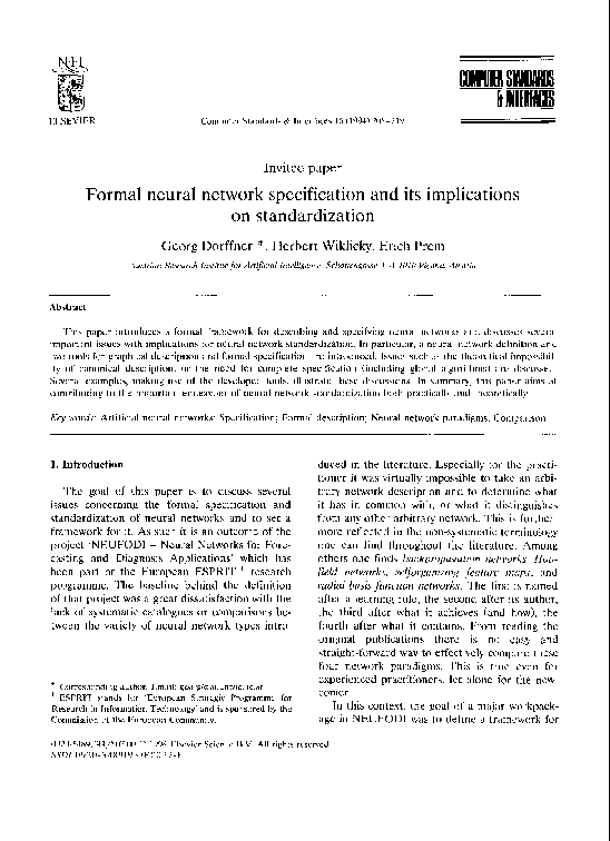 (PDF) Formal neural network specification and its implications on ...
