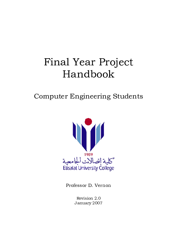(PDF) Final Year Project Handbook Computer Engineering Students