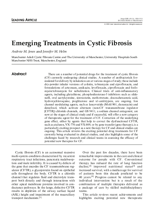 (PDF) Emerging Treatments in Cystic Fibrosis