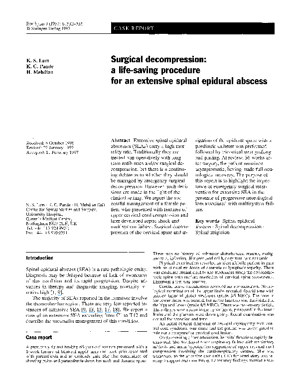 (PDF) Surgical decompression: a life-saving procedure for an extensive ...