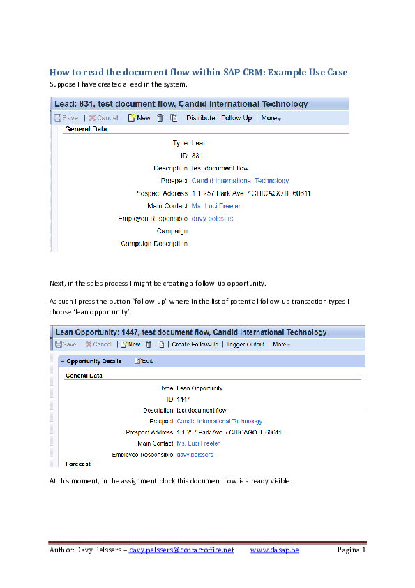 (PDF) How to read the document flow within SAP CRM: Example Use Case