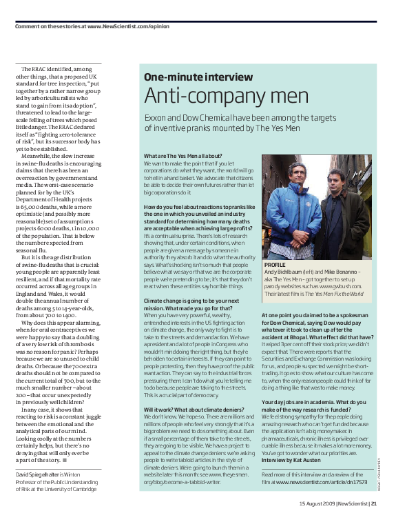 (PDF) One-minute interview: The Yes Men