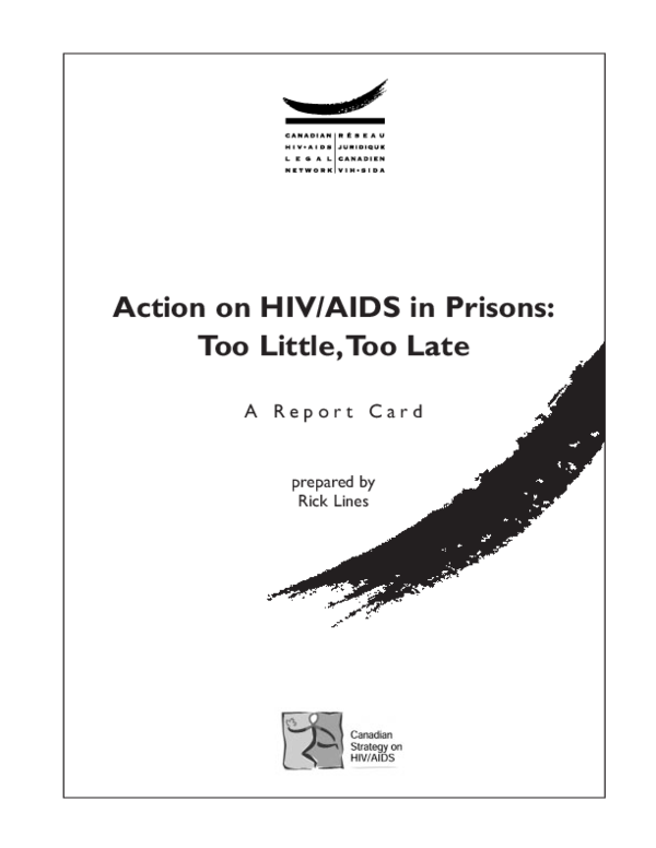 (PDF) Action on HIV/ AIDS in prisons: too little, too late. A report card