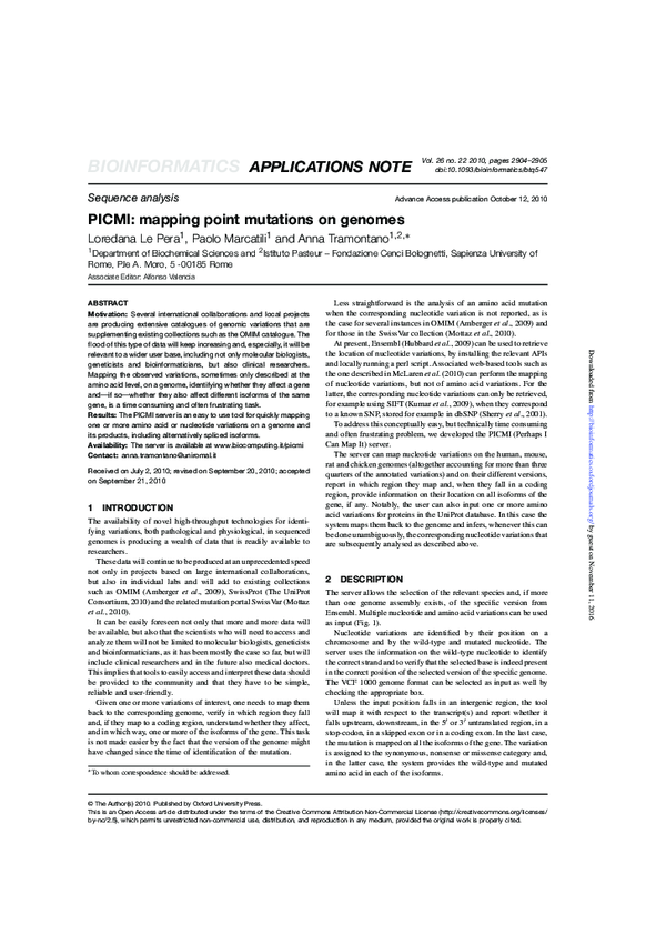 (PDF) PICMI: mapping point mutations on genomes