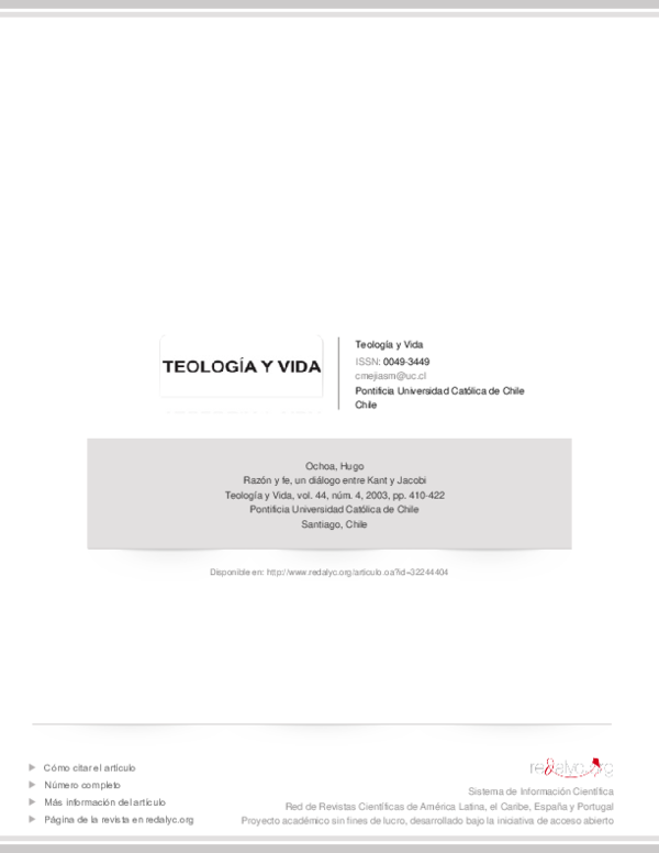 (PDF) Razón y fe, un diálogo entre Kant y Jacobi