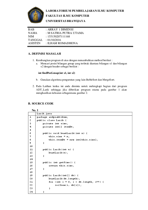 (PDF) Laporan Bab 2 Algoritma dan Struktur Data Semester 3