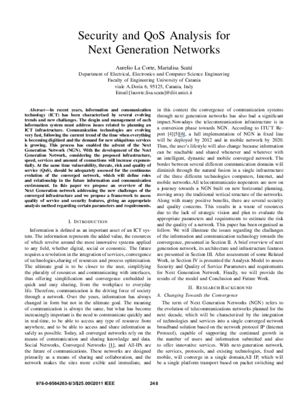(PDF) Security and QoS analysis for Next Generation Networks