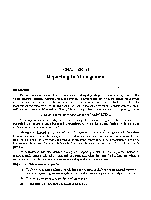 (PDF) Reporting to Management