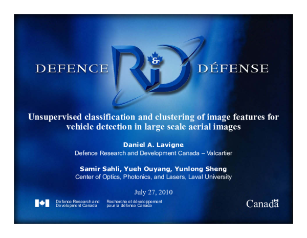 Pdf Unsupervised Classification And Clustering Of Image Features For Vehicle Detection In